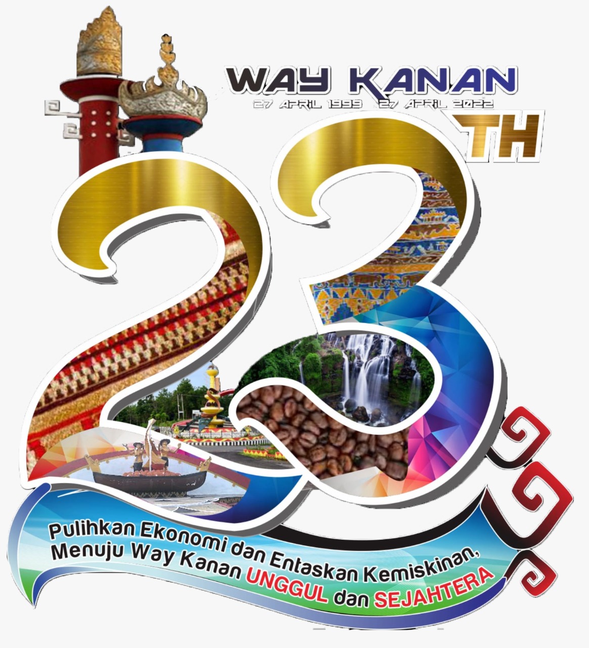 Logo Hari Jadi Way Kanan ke-23 Tahun 2022, Format PNG PDF JPG