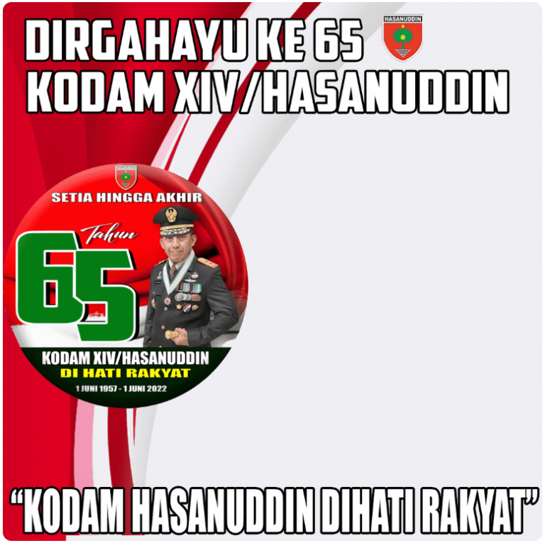 Link Twibbon HUT Kodam XIV Hasanuddin ke-65 Tahun 2022, Klik Disini