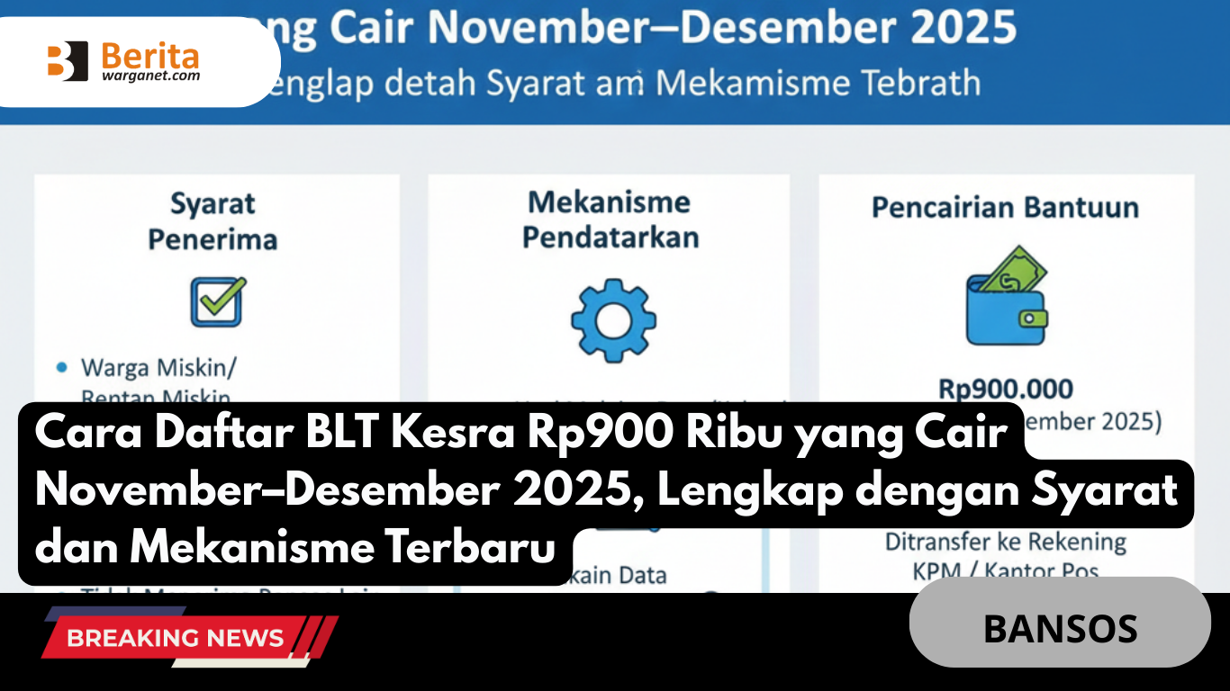 Cara Daftar BLT Kesra Rp900 Ribu yang Cair November–Desember 2025 ...